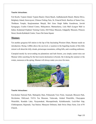 KERALA STUDY TOUR REPORT FOR TOURISM STUDENT | PDF