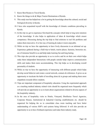 KERALA STUDY TOUR REPORT FOR TOURISM STUDENT | PDF
