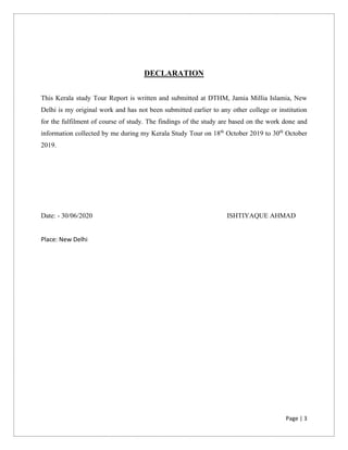 KERALA STUDY TOUR REPORT FOR TOURISM STUDENT | PDF