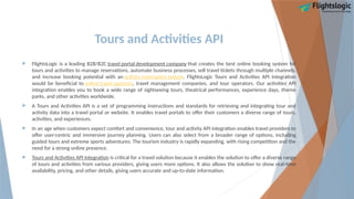 Tours and Activities API | Travel Portal API | PPTX