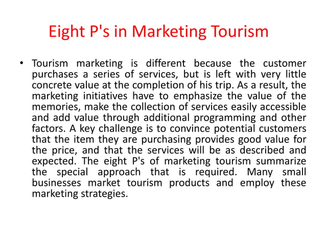 Toursim marketing mix | PPTX