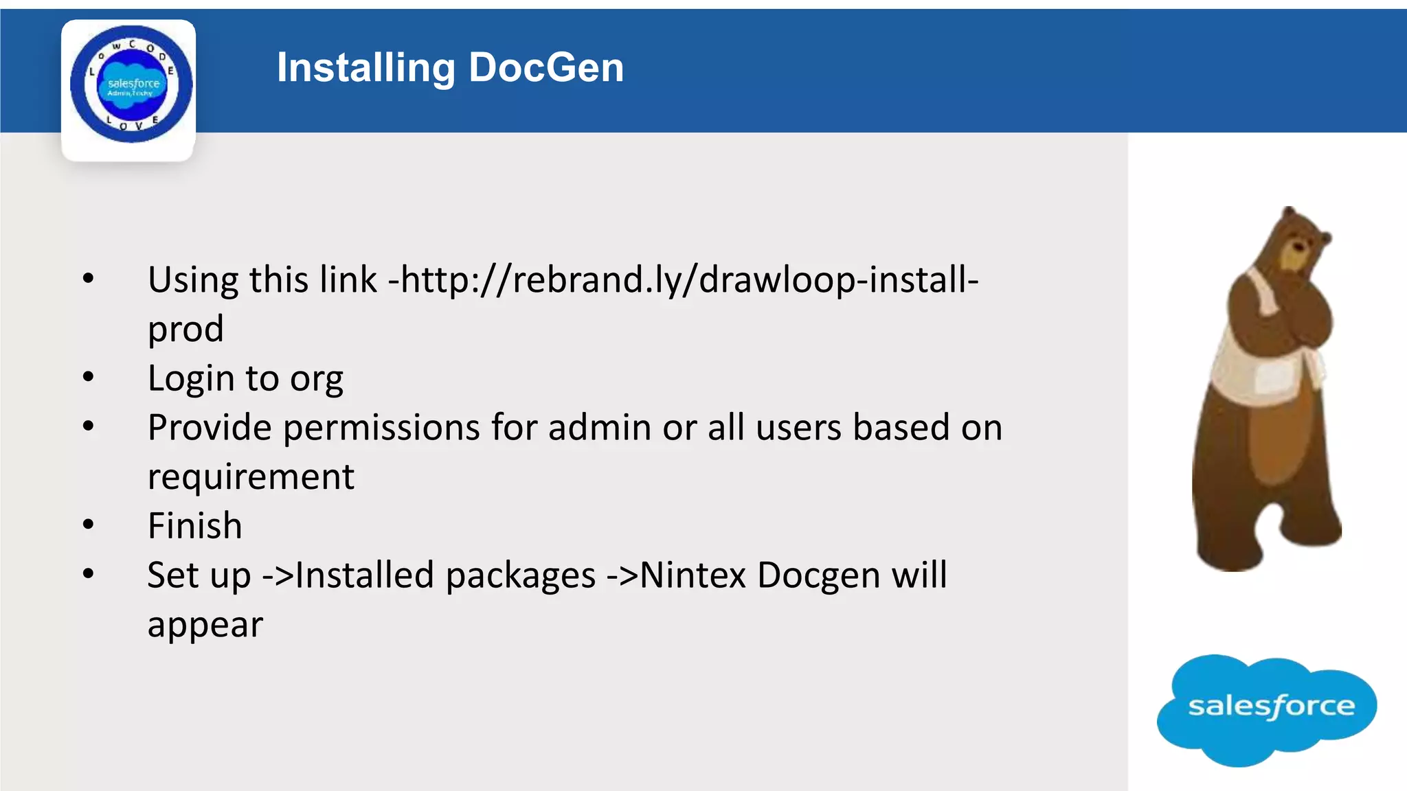 Tour to docgen lightning experience | PPTX