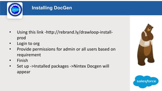 Tour to docgen lightning experience | PPTX