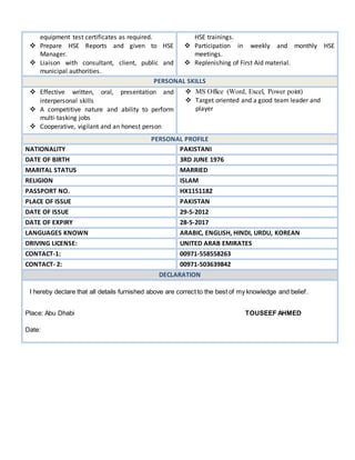 Touseef cv | DOCX