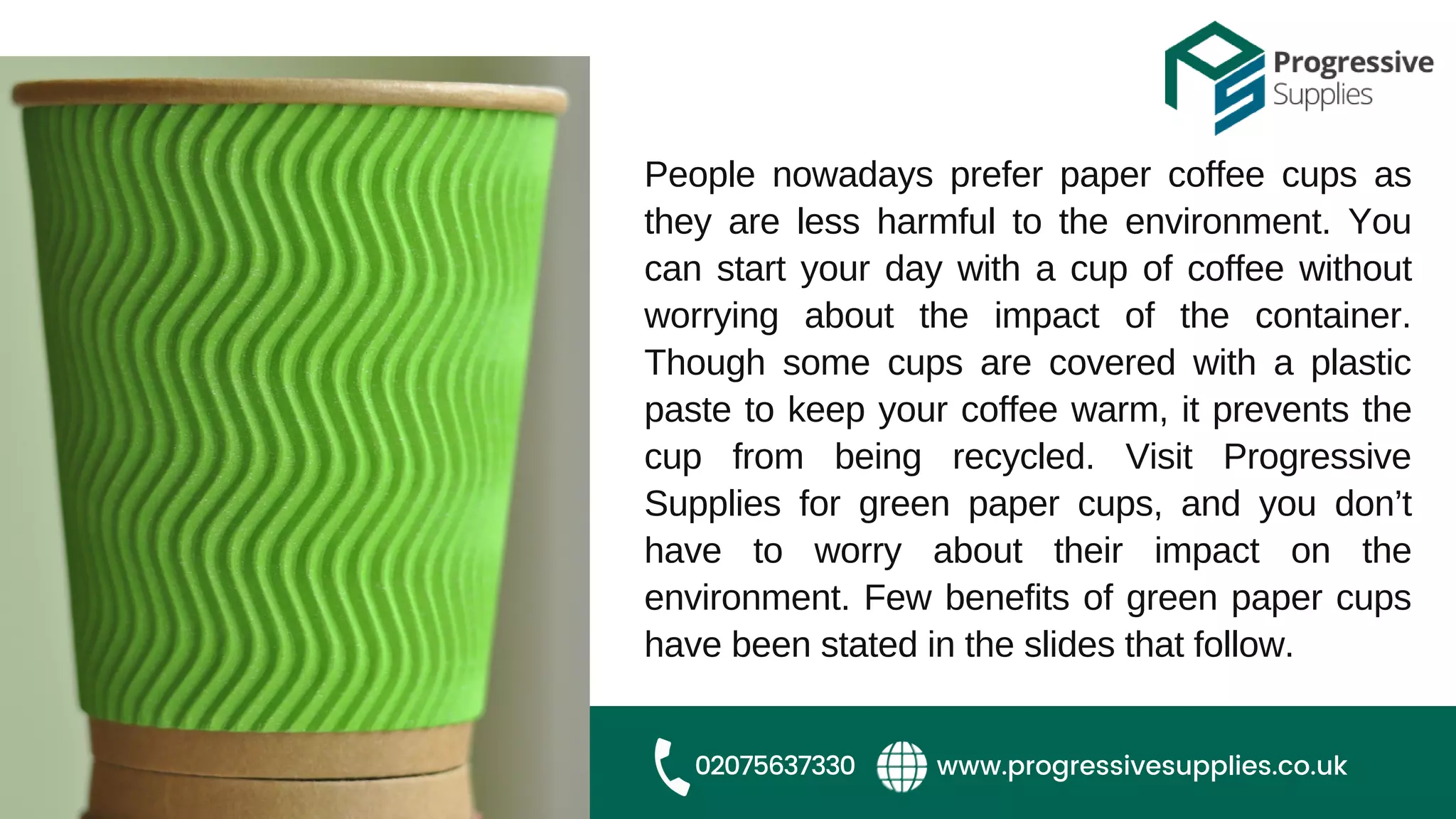 To use green paper cups for coffee | PDF