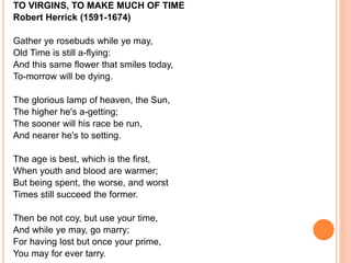 To virgins make much of time | PPTX