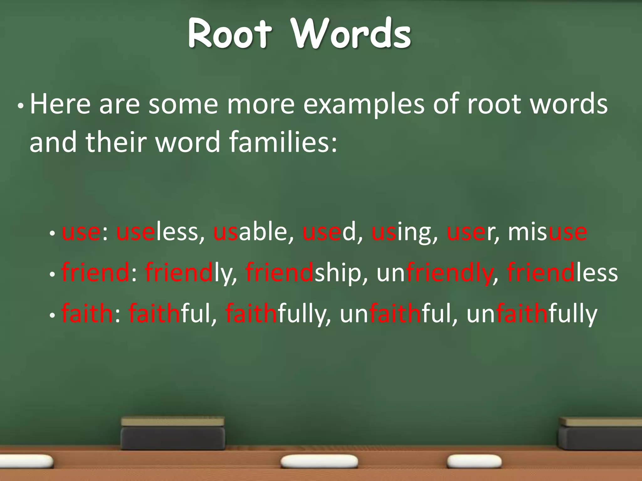 Root words, Prefixes and Suffixes | PDF