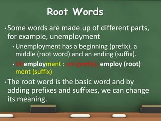 Root word, Prefix and Suffix. | PPTX