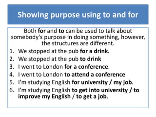 To vs for prepositions | PPTX