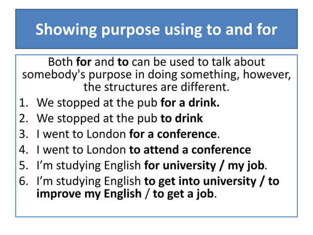 To vs for prepositions | PPTX | Oral care | Personal Care