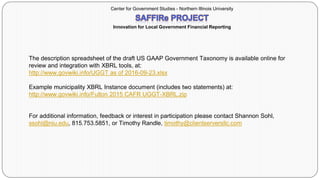 Toward an XBRL taxonomy for CAFRs | PPT