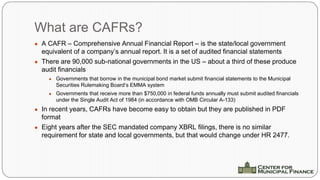 Toward an XBRL taxonomy for CAFRs | PPT