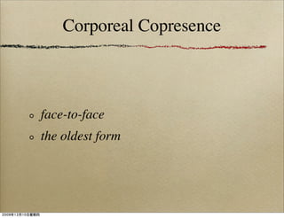 Toward A Taxonomy Of Copresence | PDF