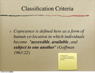 Toward A Taxonomy Of Copresence | PDF