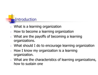 Toward a learning organization | PPTX