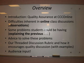 Toward more successful class discussions | PPT