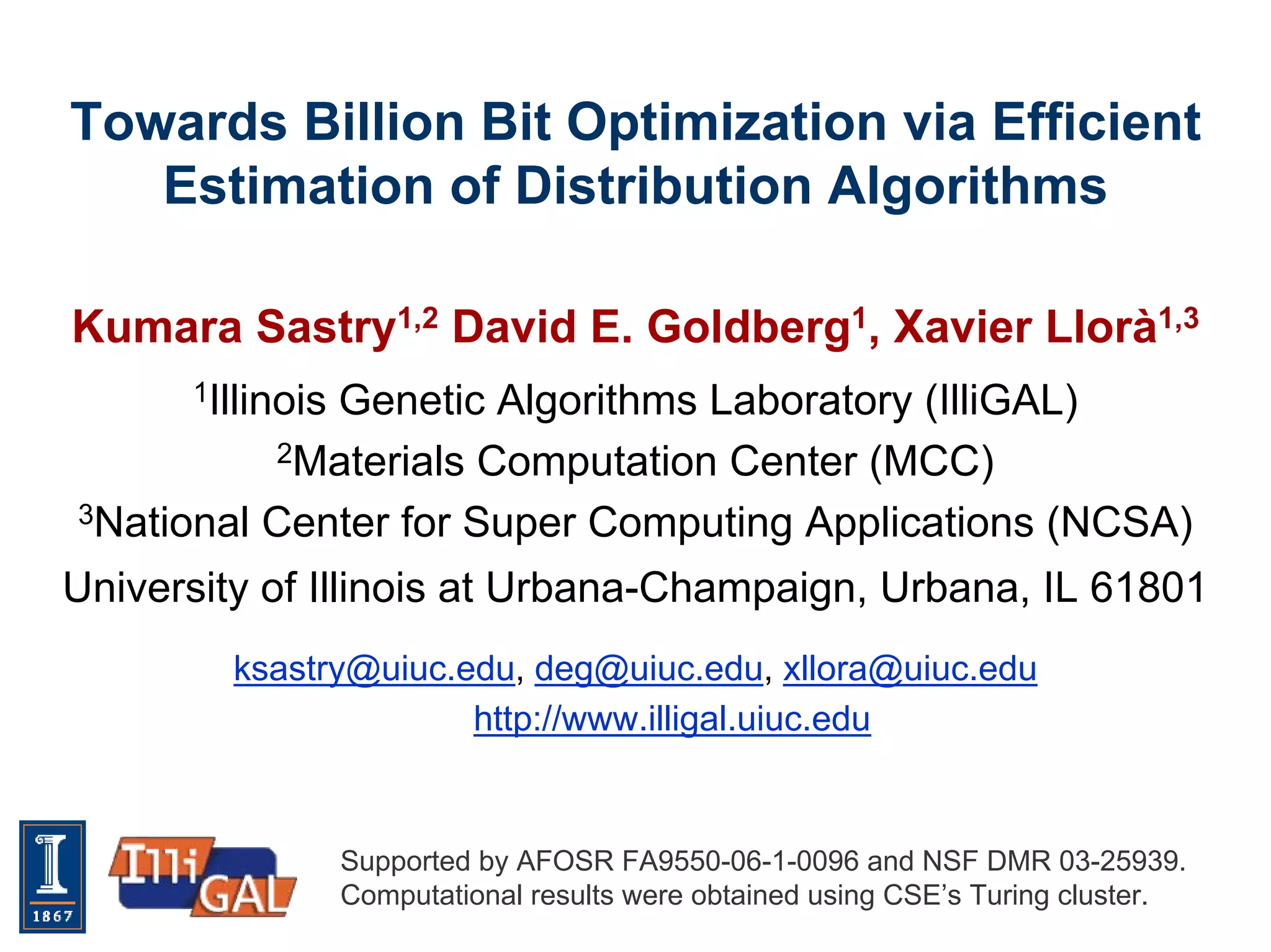 Towards Billion Bit Optimization Via Parallel Estimation Of 2477