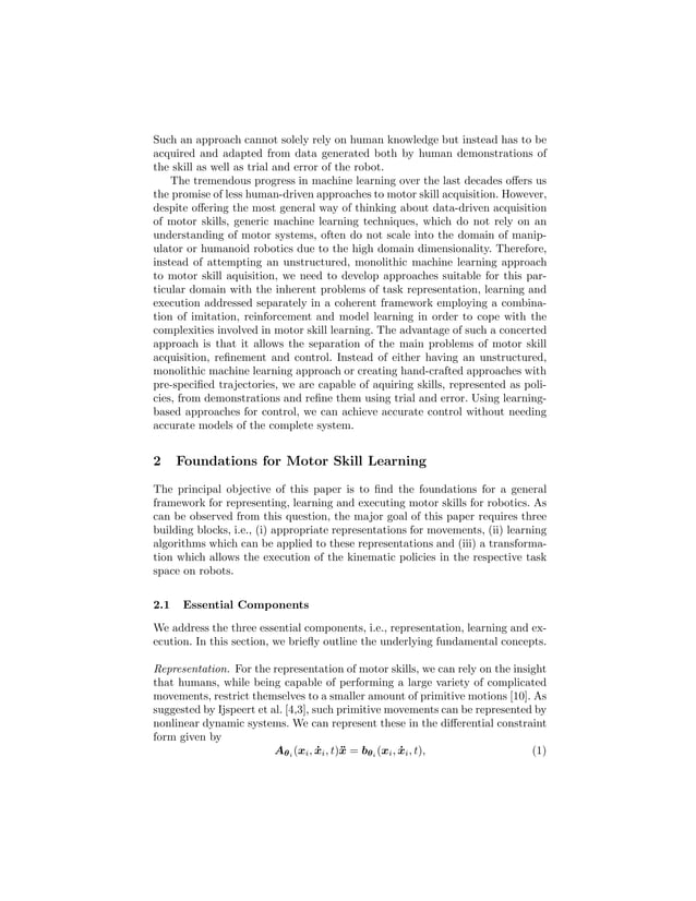 Towards Machine Learning of Motor Skills | PDF