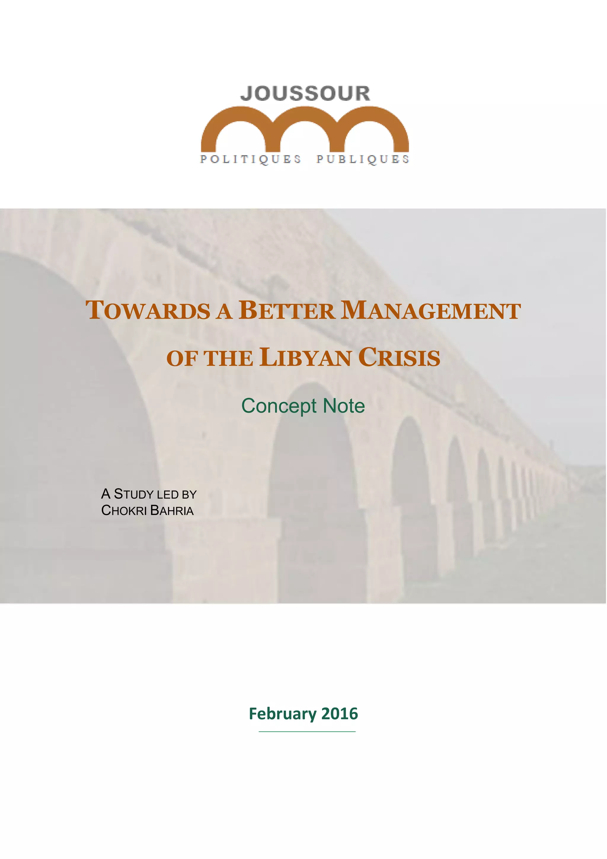 Joussour - Towards a better management of the libyan crisis | PDF