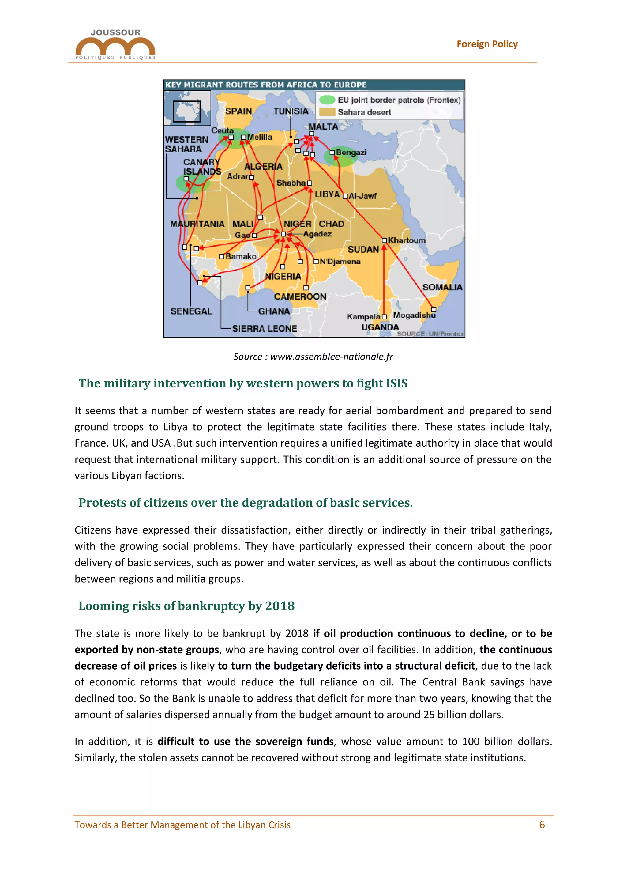 Joussour - Towards a better management of the libyan crisis | PDF