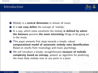 Towards a Computational Model of Melody Identification in Polyphonic ...