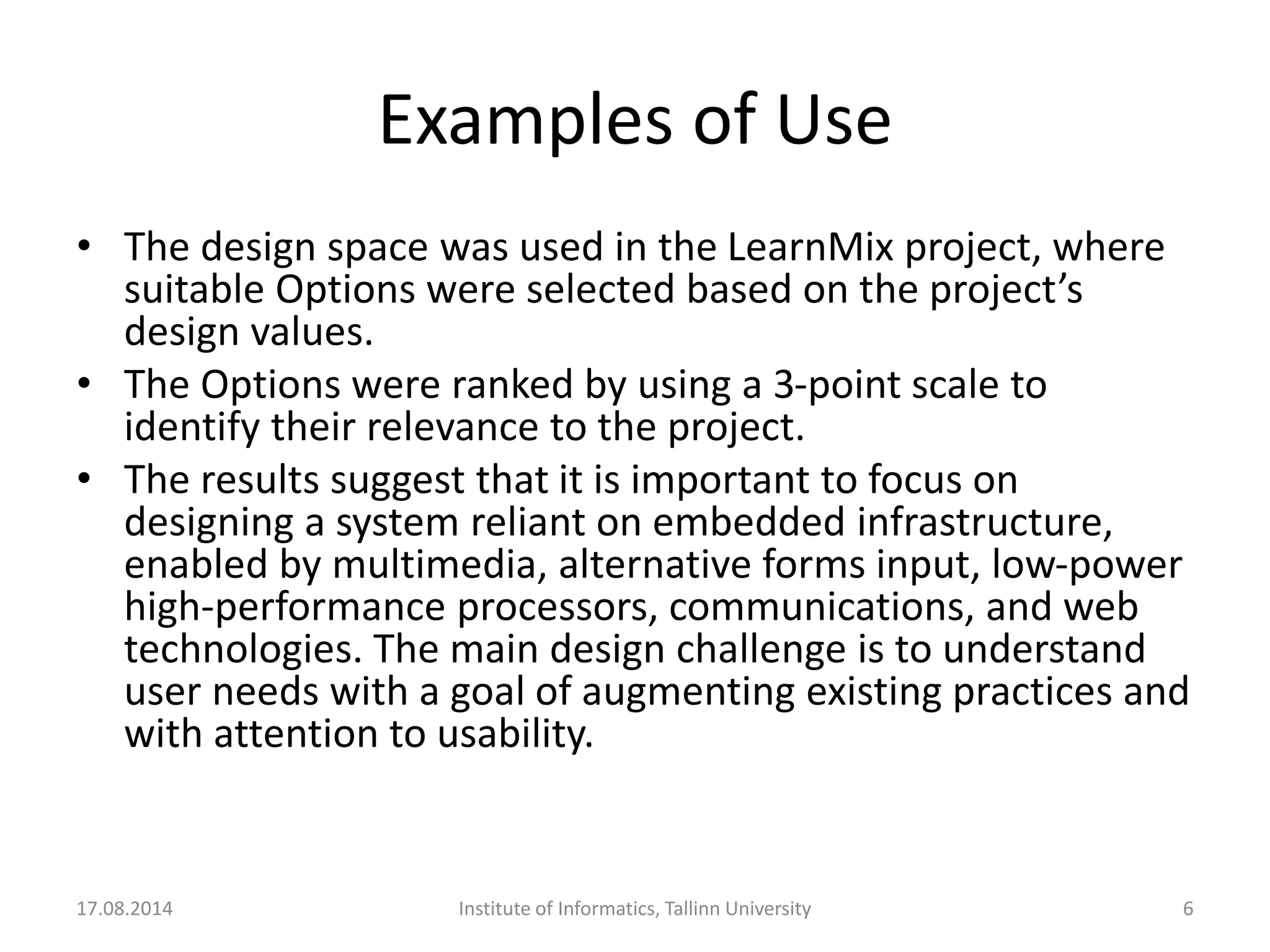 Towards a design space for ubiquitous computing | PPT