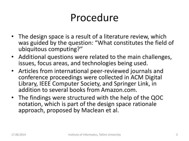 Towards a design space for ubiquitous computing | PPT