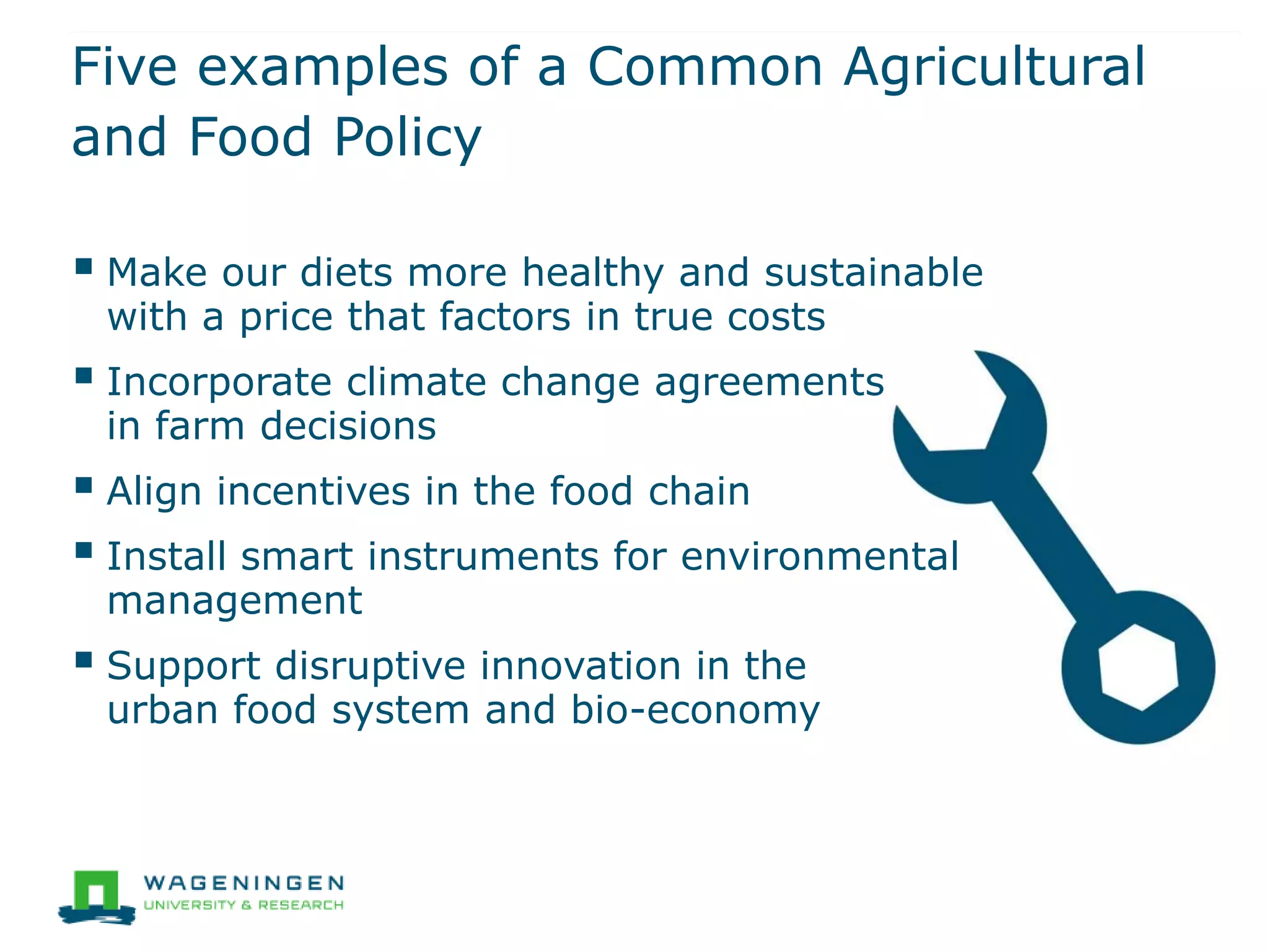 Towards agricultural and food policy | PPTX