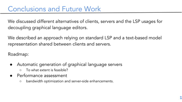 Towards a language server protocol infrastructure for graphical modeling | PPT