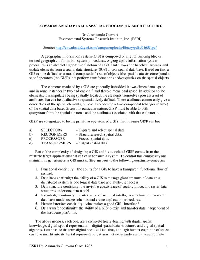 Towards an adaptable spatial processing architecture | PDF