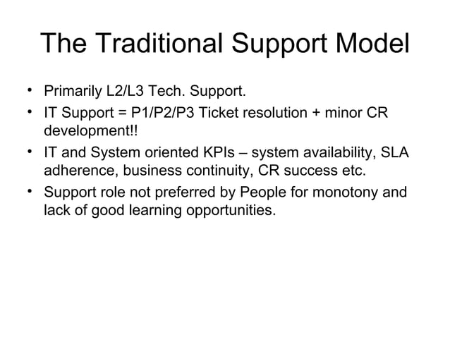 Towards an it support model | PPT