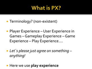 Player Experience Framework | PPTX