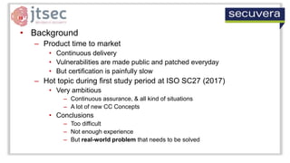Towards creating an extension for patch management ISO/IEC 15408 &18045 ...