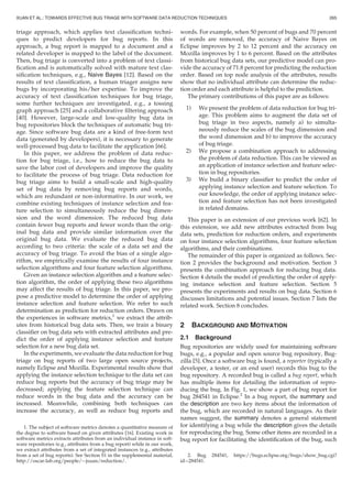 Towards Effective Bug Triage with Software Data Reduction Techniques | PDF