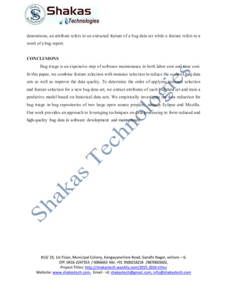 Towards effective bug triage with software | DOCX | Databases ...