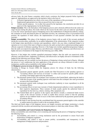 Towards ensuring accountability and control in budgeting process in ...