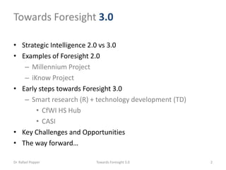 Towards Foresight 3.0 | PPT