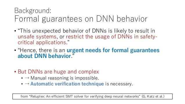 Towards Formal Verification Of Neural Networks
