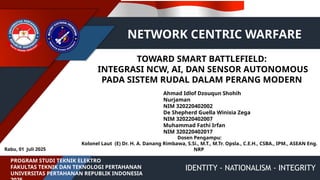 TOWARD SMART BATTLEFIELD INTEGRASI NCW, AI, DAN SENSOR AUTONOMOUS PADA ...