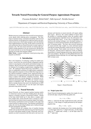 Towards neuralprocessingofgeneralpurposeapproximateprograms | PDF