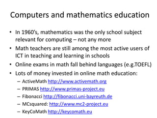 Towards online math exams | PPTX