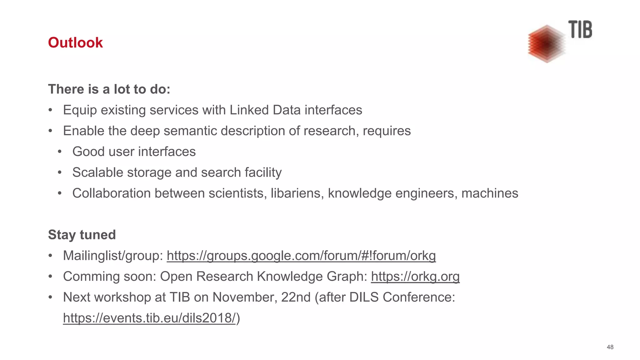 Towards an Open Research Knowledge Graph | PPT