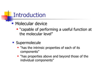 Towards Practical Molecular Devices | PPT
