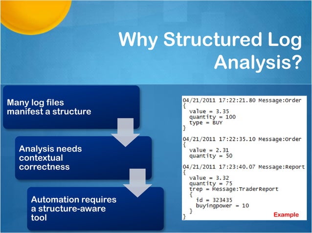 Towards structured log analysis | PPT