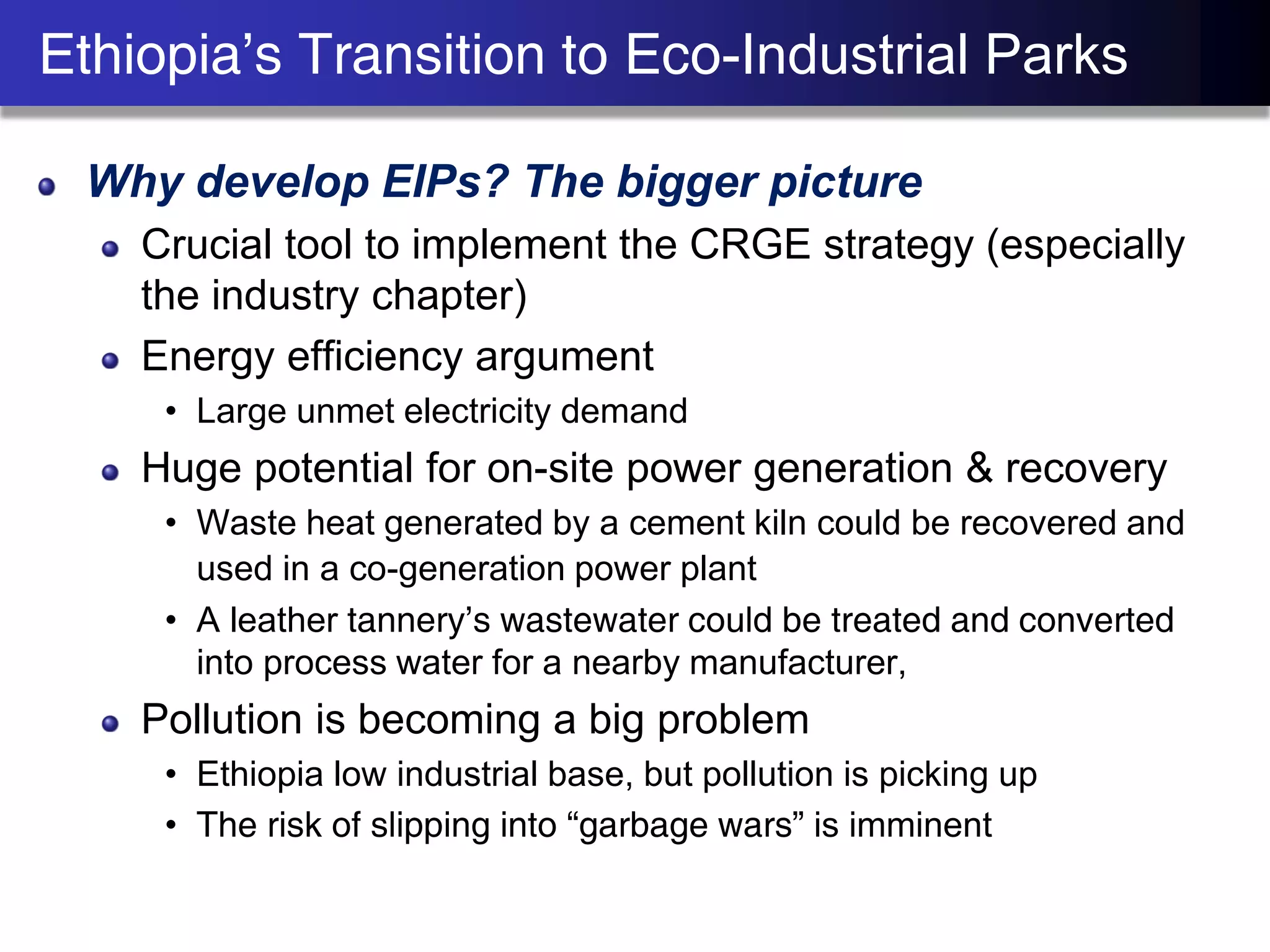 Towards sustainable industrialization the role of eco-industrial parks ...