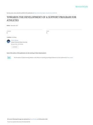 Towards the development of support program for athletes | PDF ...