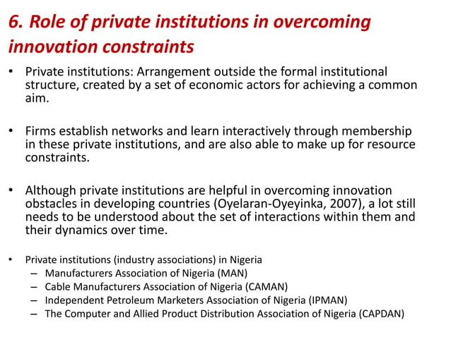 Innovation Systems in Developing Countries | PPTX