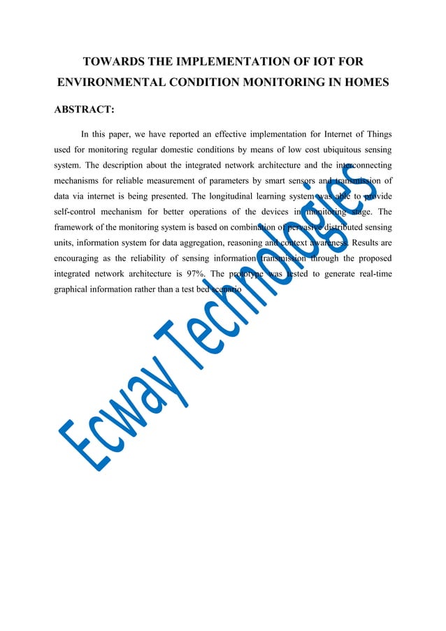 Towards the implementation of iot for environmental condition ...