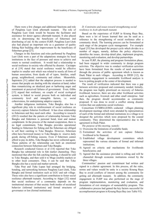 Toward strengthening social resilience a case study on recovery of ...