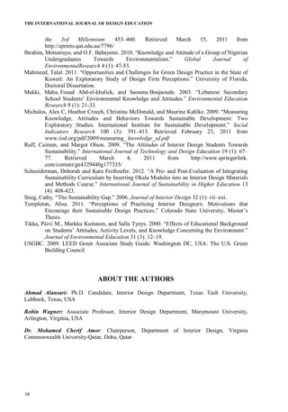 Toward sustainable interior design education in kuwait | PDF